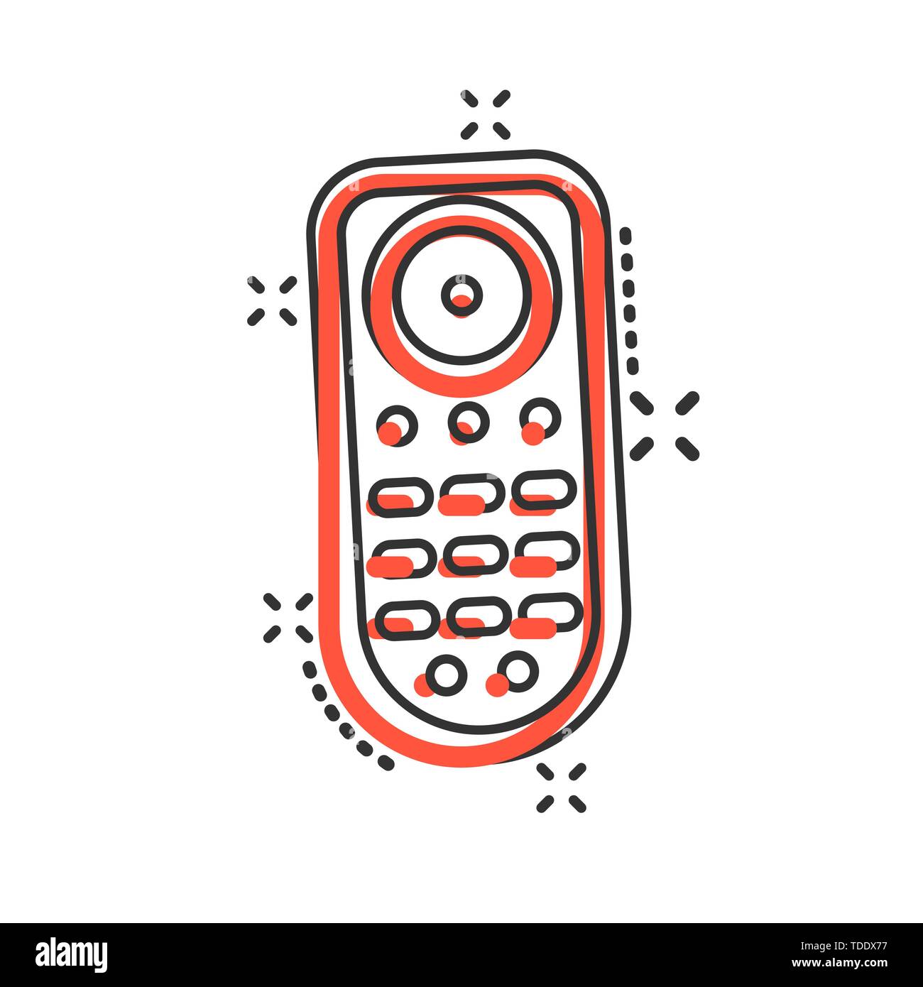 Remote control icon in comic style. Infrared controller vector cartoon ...