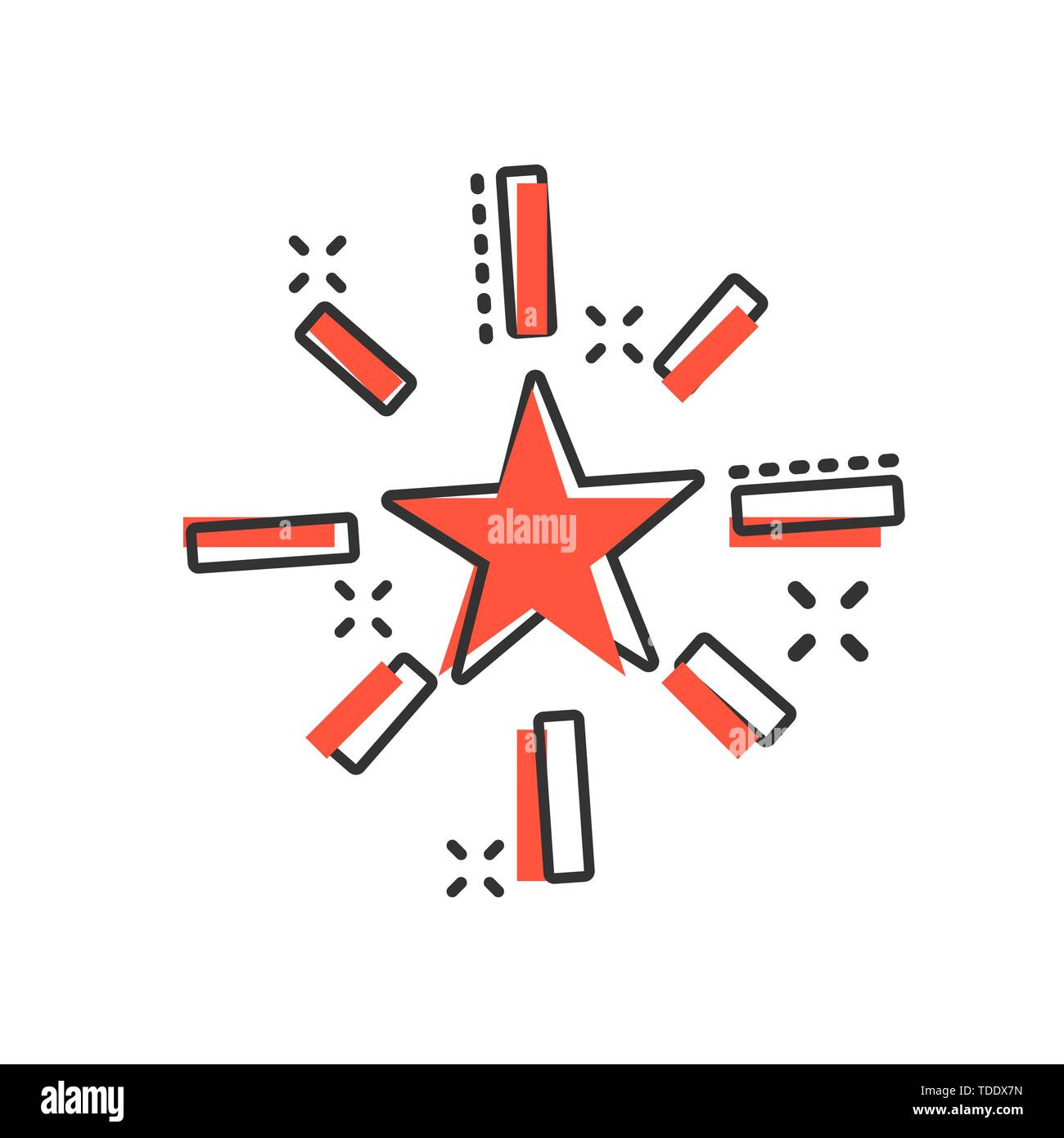 Excellence icon in comic style. Star ribbon vector cartoon illustration ...