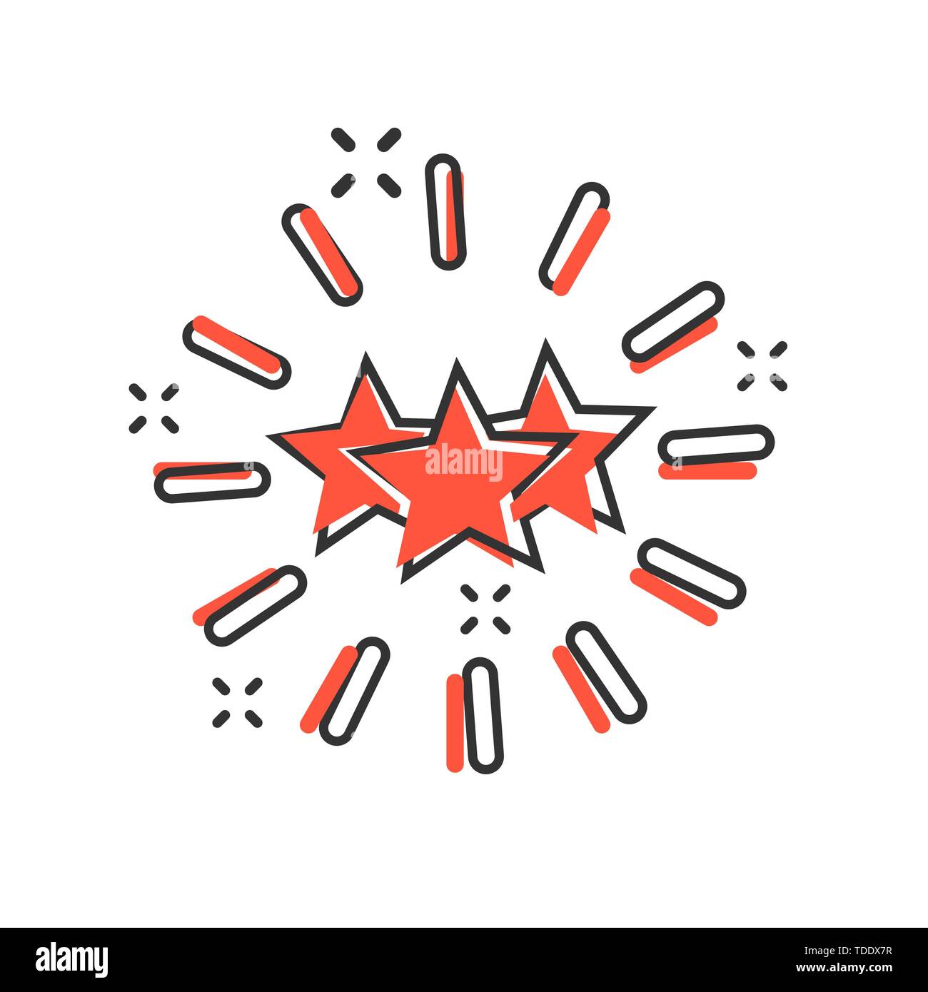 Excellence icon in comic style. Star ribbon vector cartoon illustration ...