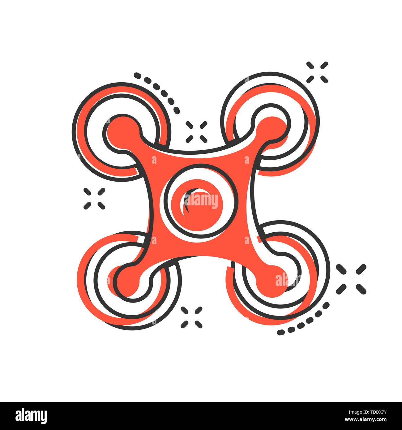 Drone quadrocopter icon in comic style. Quadcopter camera vector ...