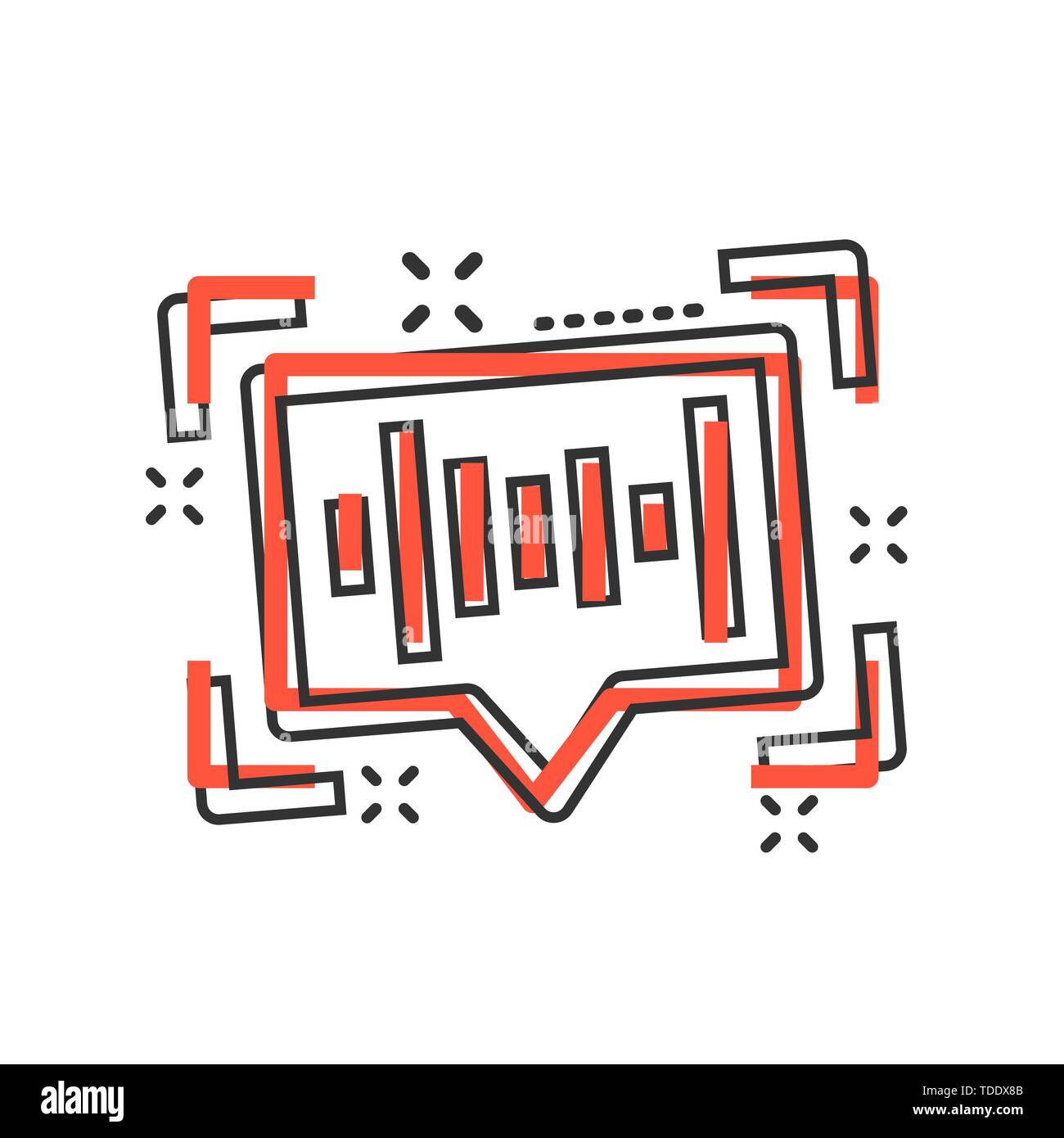 Voice recognition icon in comic style. Authentication sound vector cartoon illustration on white ...