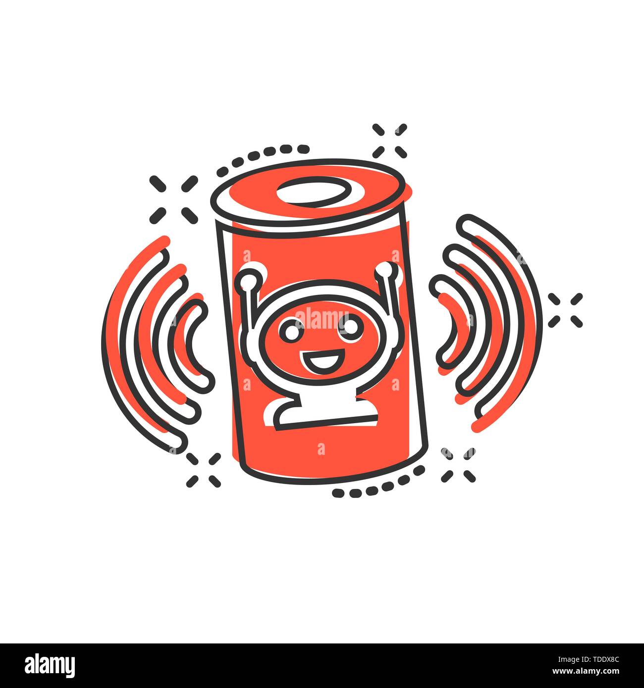 Voice assistant icon in comic style. Smart home assist vector cartoon ...