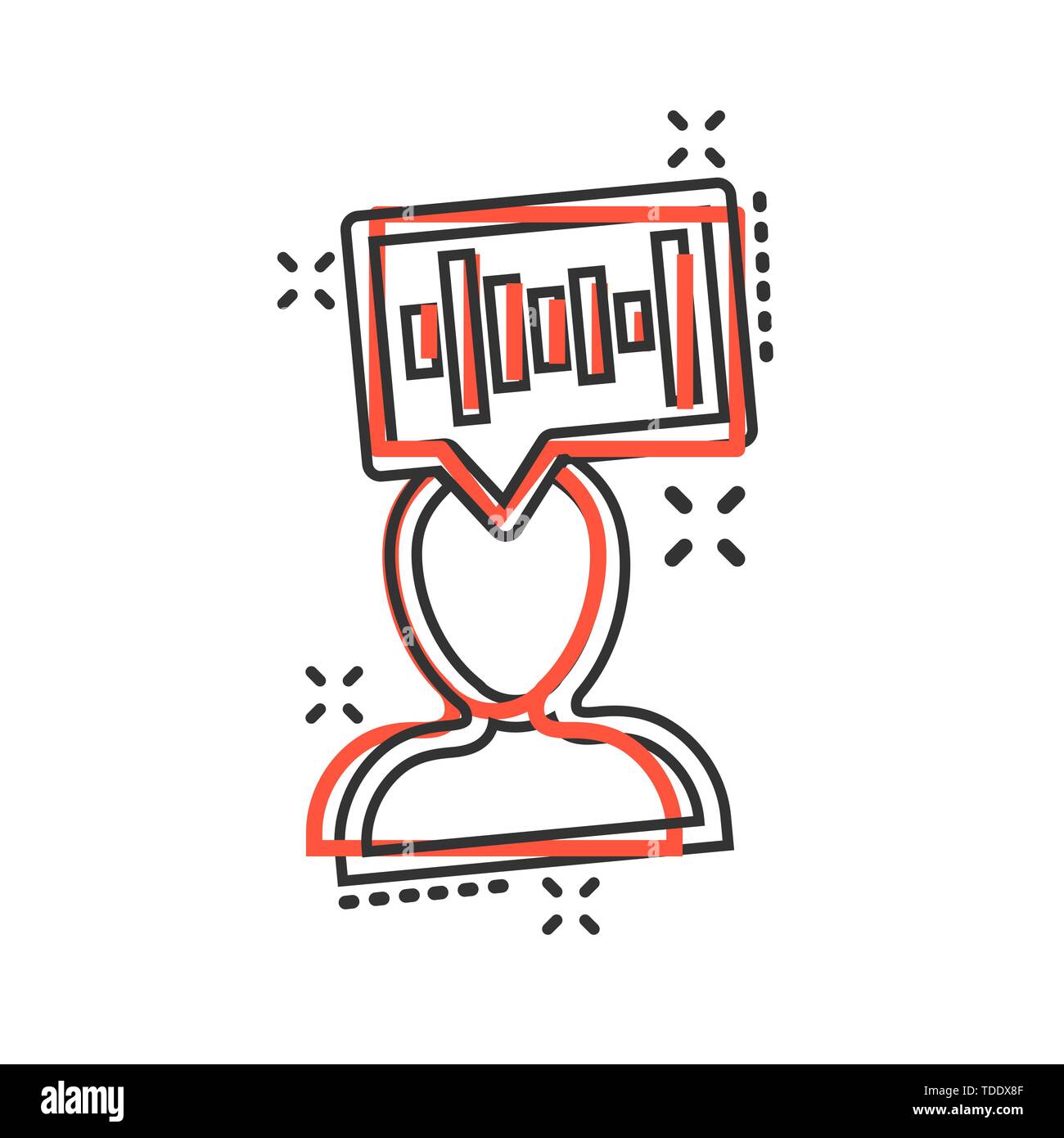 Voice recognition icon in comic style. Authentication sound vector cartoon illustration on white ...