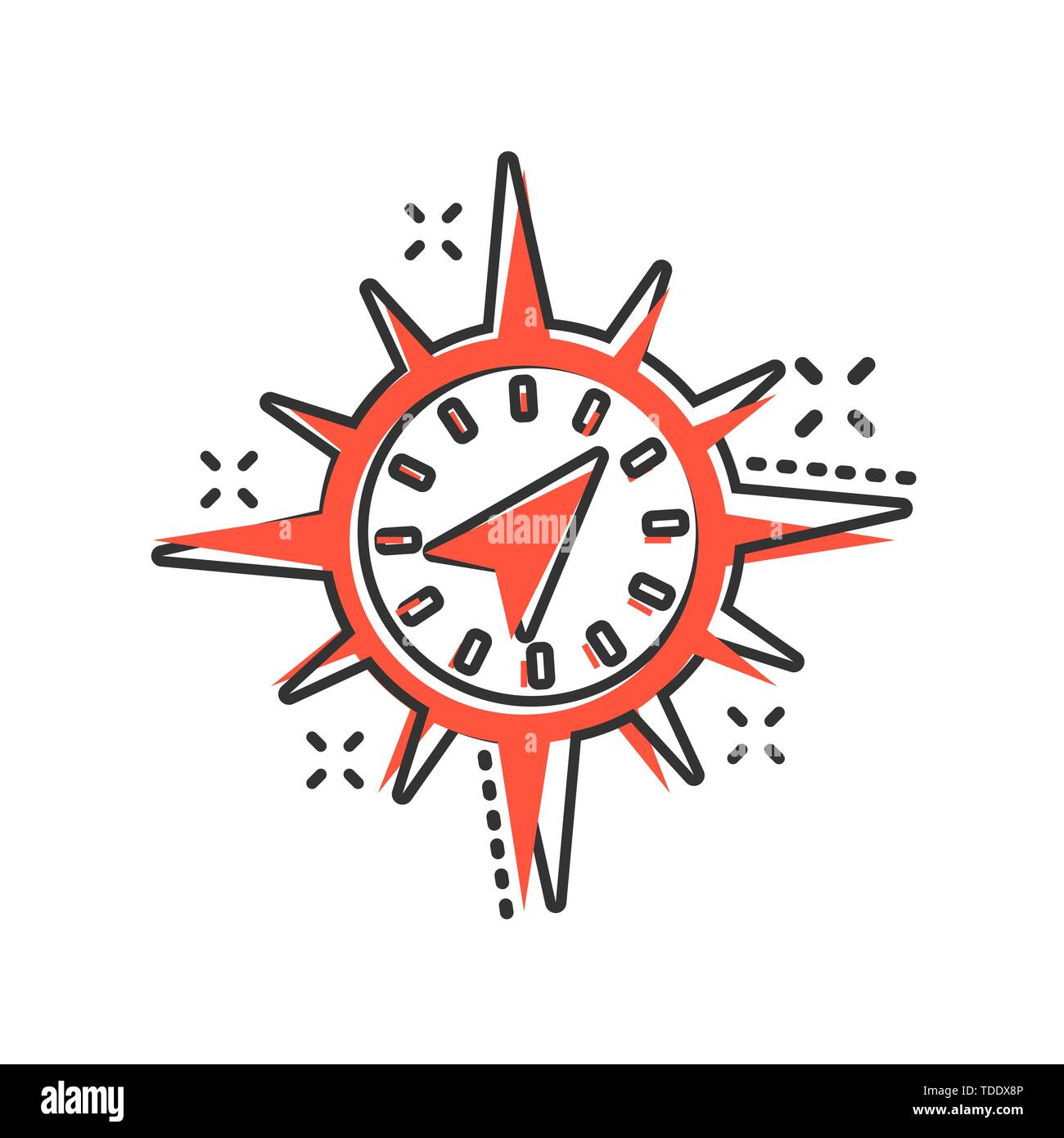 Global navigation icon in comic style. Compass gps vector cartoon ...