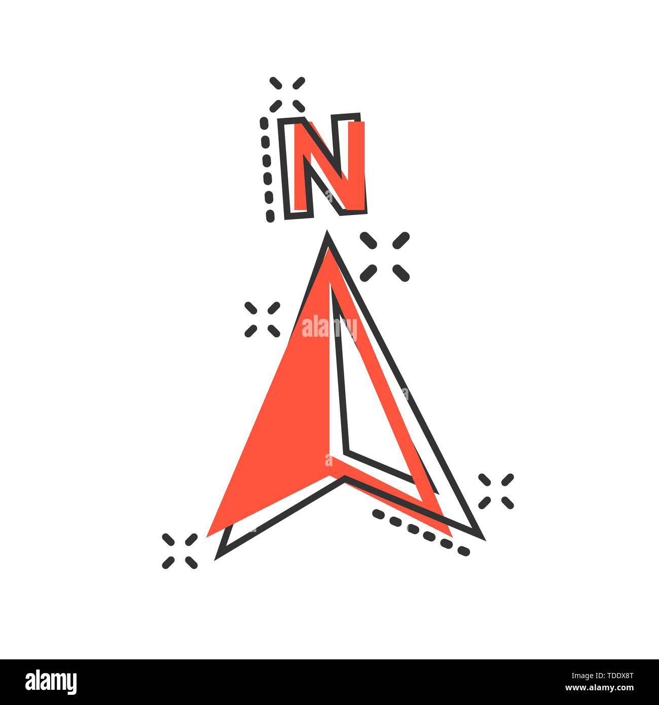 Global navigation icon in comic style. Compass gps vector cartoon ...