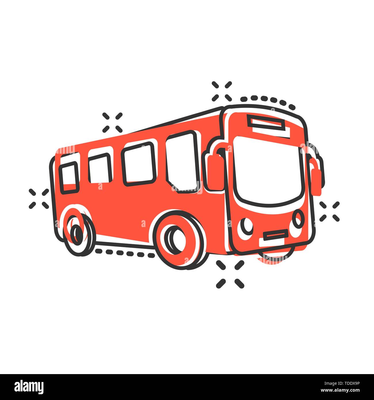 School bus icon in comic style. Autobus vector cartoon illustration on ...