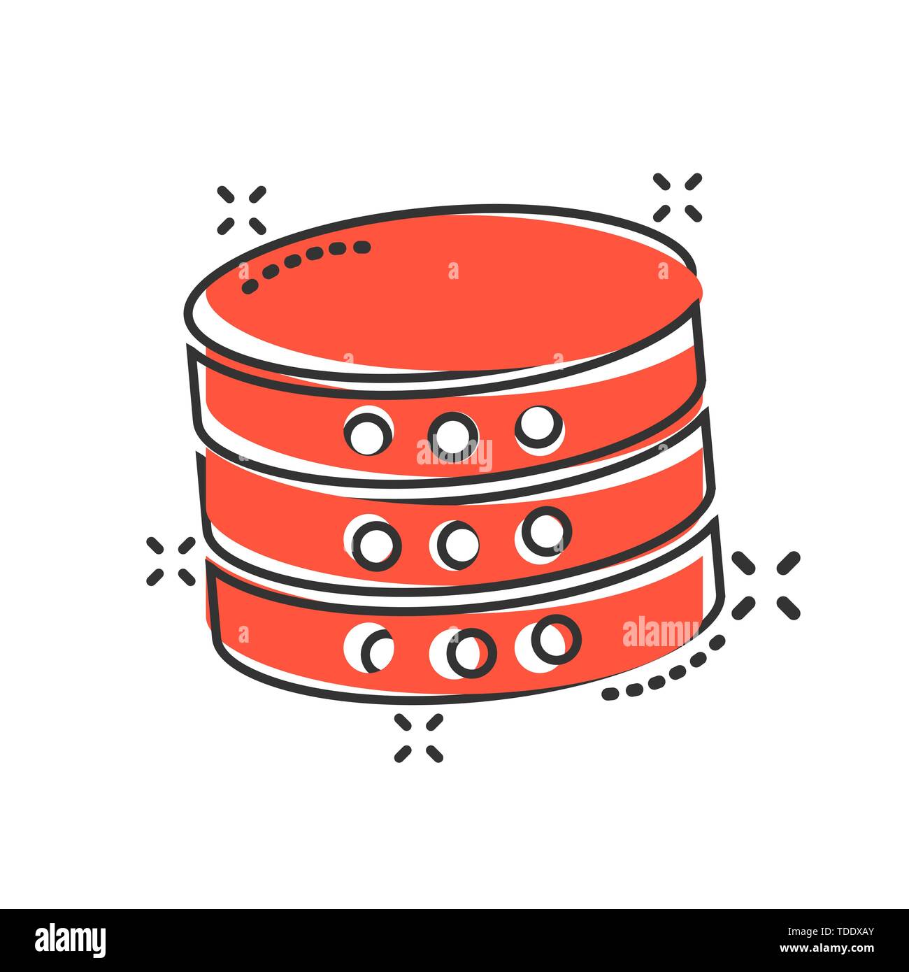 Data center icon in comic style. Server vector cartoon illustration on ...