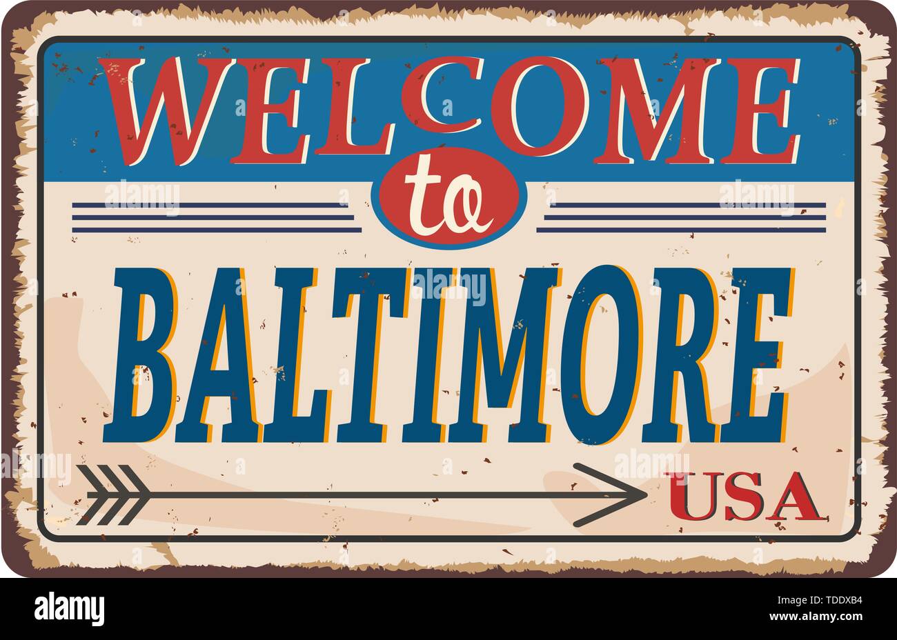 Baltimore rusty grungy sign background. Vector illustration EPS10 Stock ...