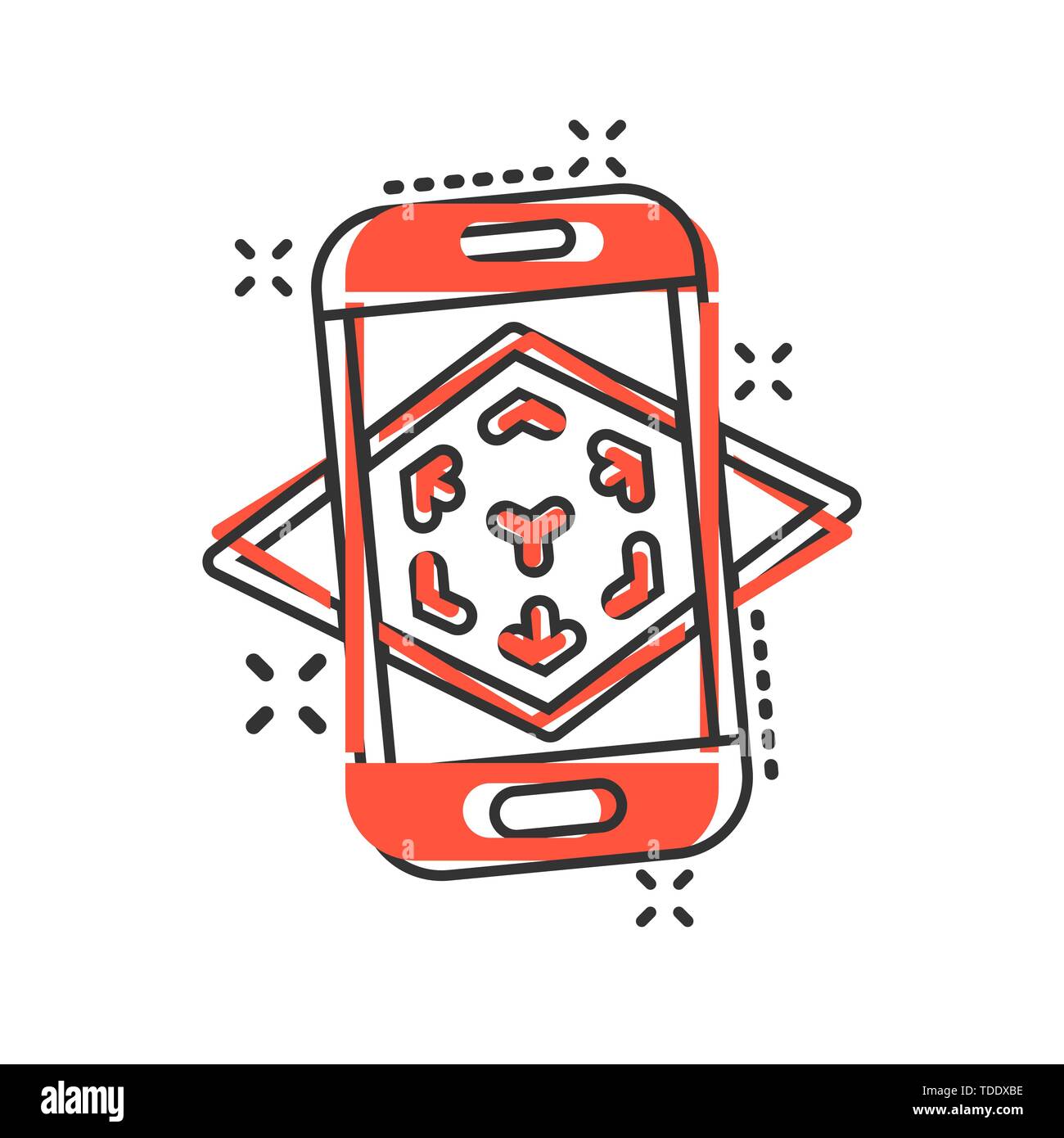 Augmented reality icon in comic style. Vr device vector cartoon ...