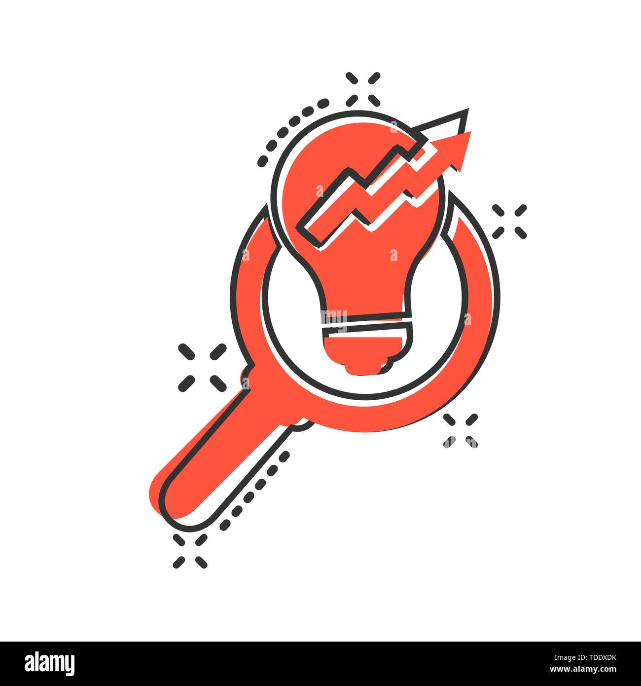Insight icon in comic style. Bulb vector cartoon illustration on white ...