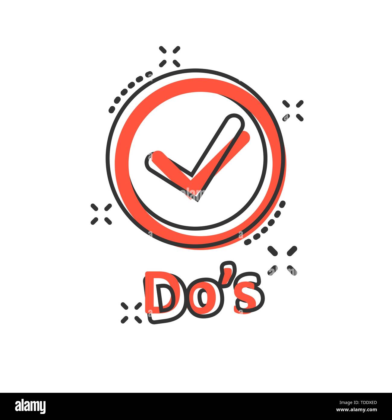 Do's sign icon in comic style. Like vector cartoon illustration. Yes ...