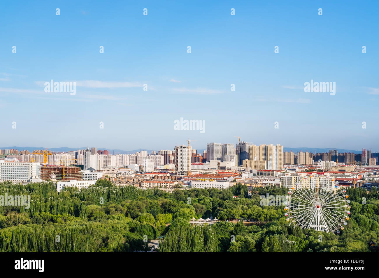 Ferris wheel scenery of Qingcheng Park, Hohhot City, Inner Mongolia ...