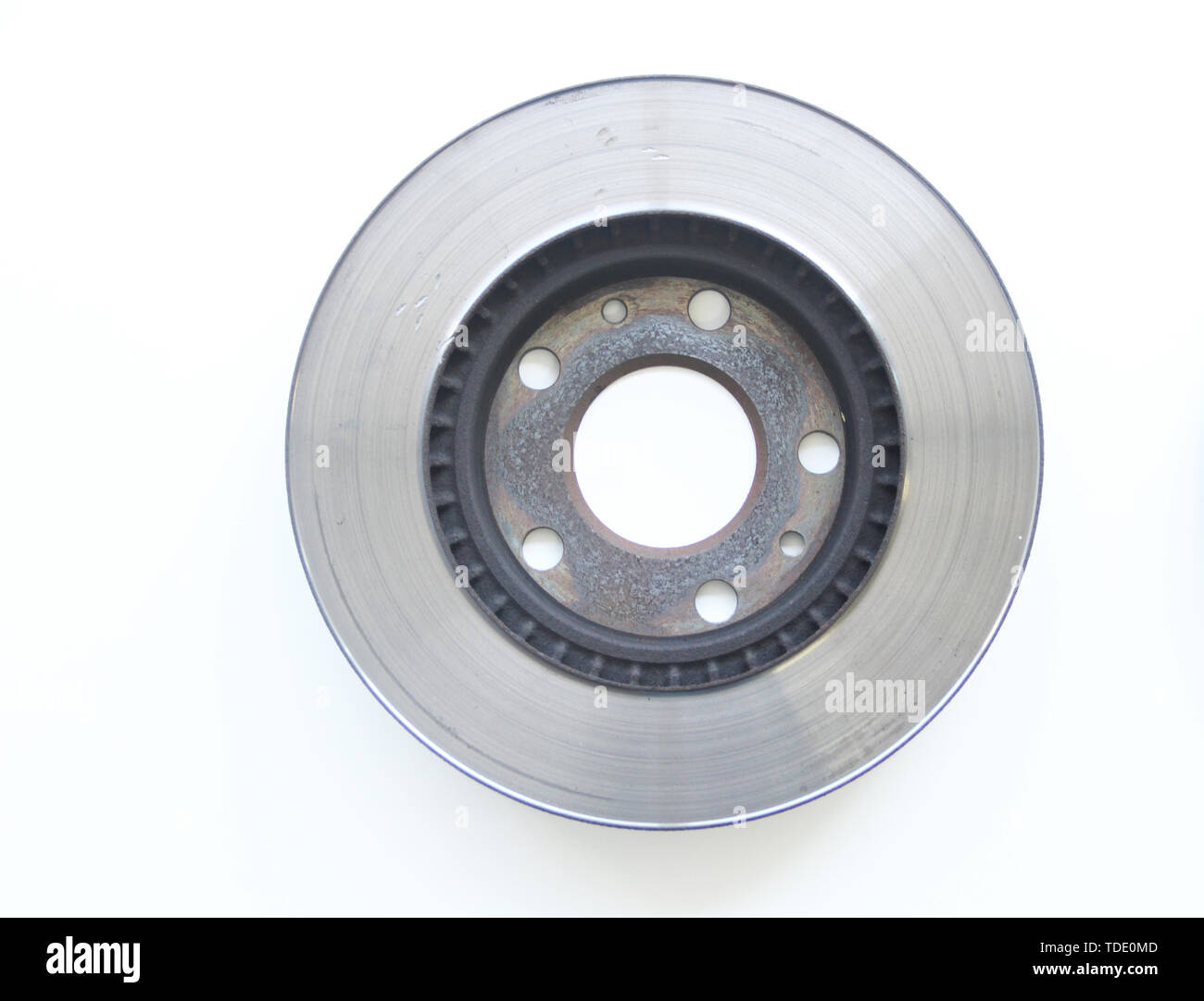 One old car brake disc isolated on white background, São Paulo, Brazil ...