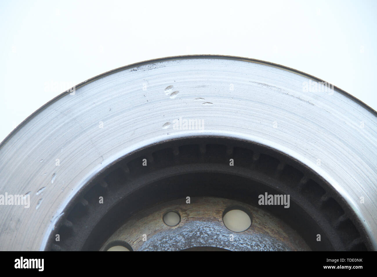 One old car brake disc isolated on white background, São Paulo, Brazil ...