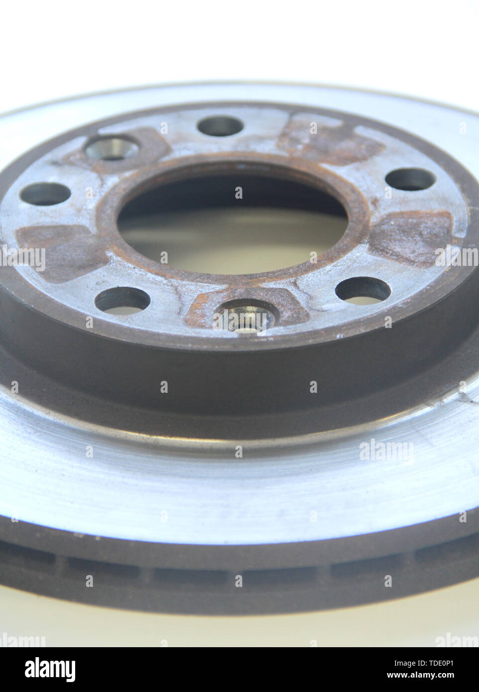 One old car brake disc isolated on white background, São Paulo, Brazil ...