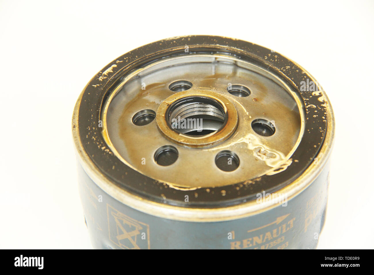 Oil filter isolated on white background, São Paulo, Brazil Stock Photo ...