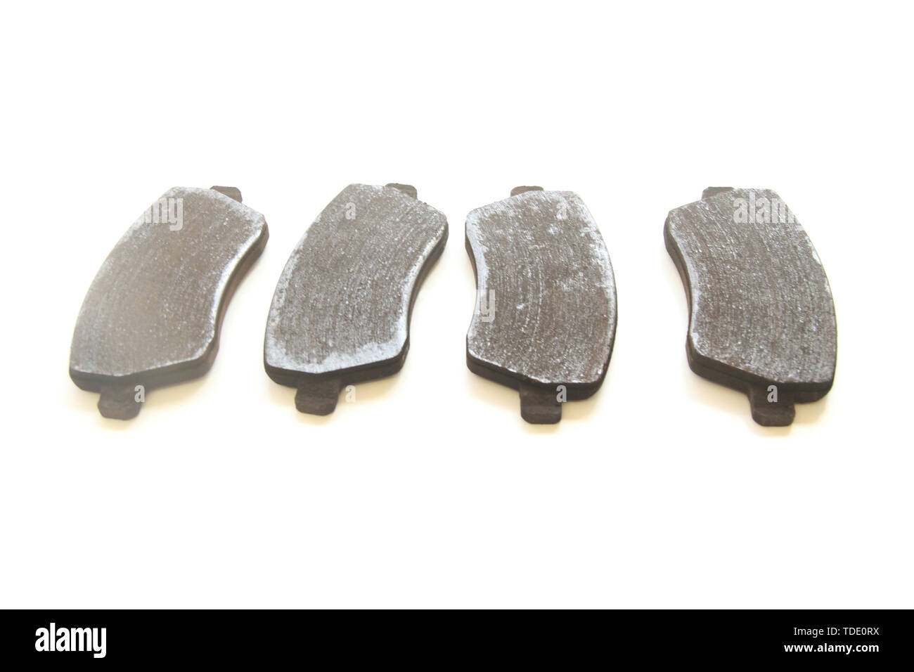 Two pairs of old brake pads disk isolated white background, São Paulo ...