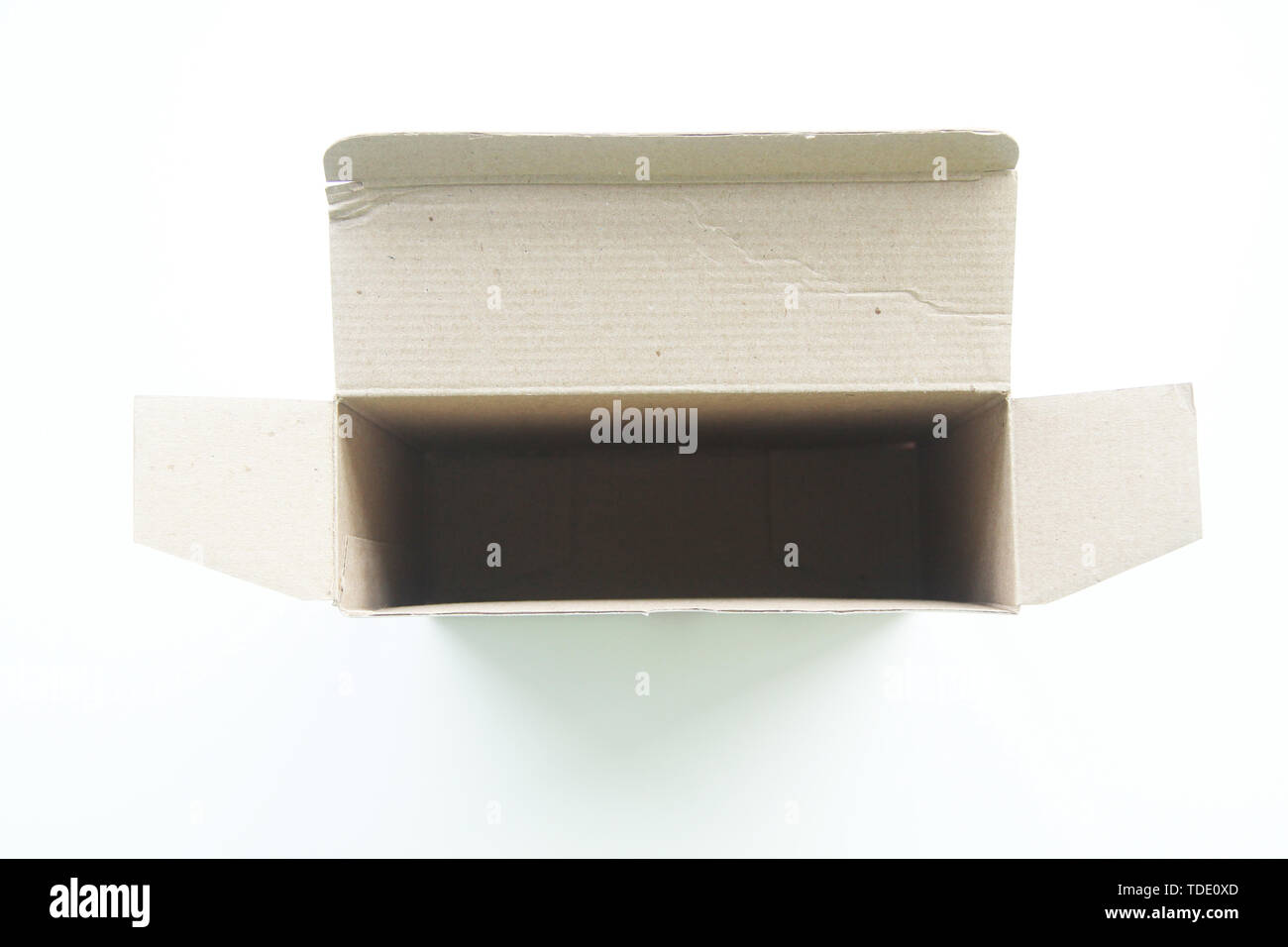 Isolated open cardboard box packing in white background, São Paulo ...