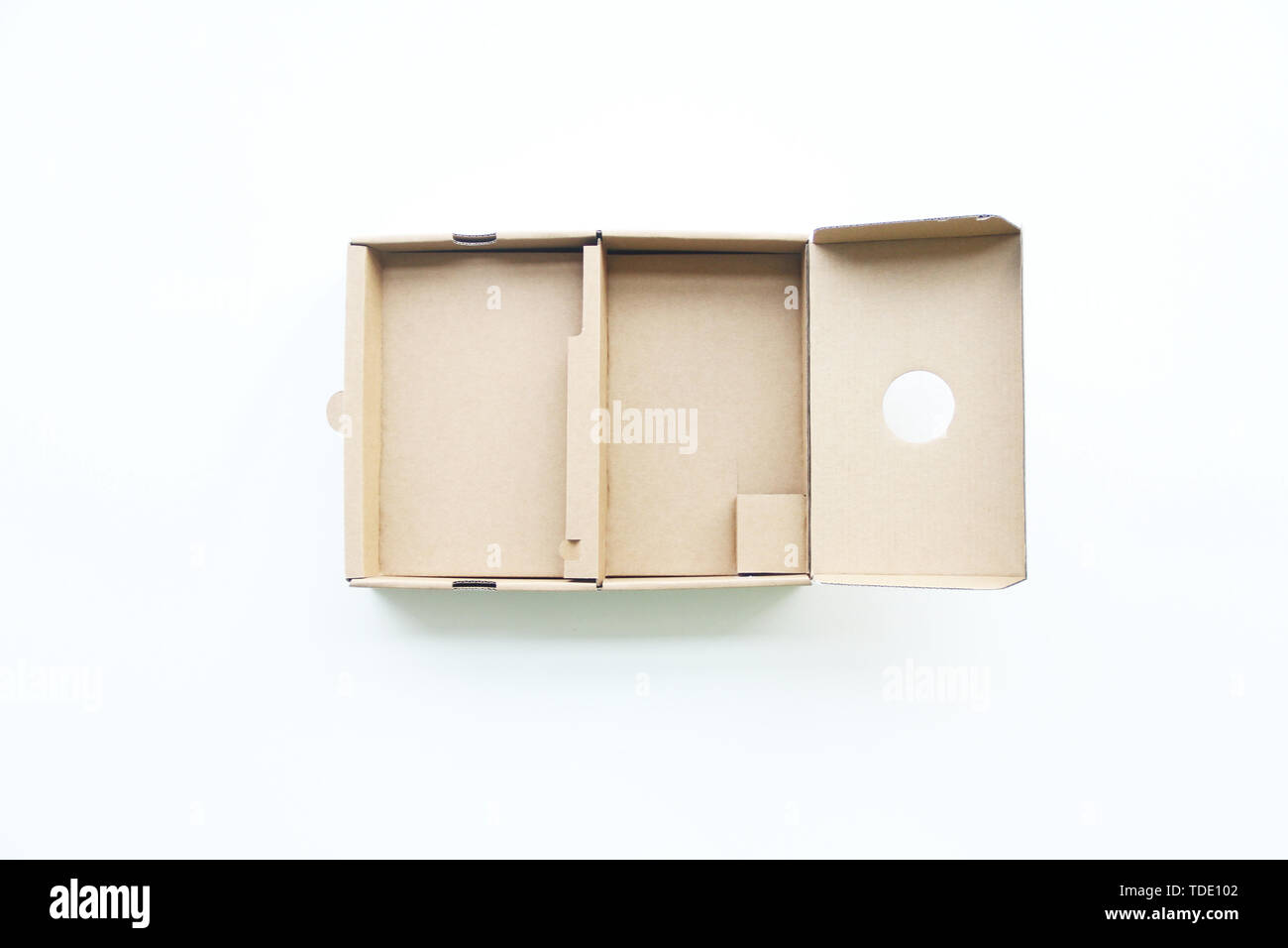 Isolated open cardboard box packing in white background, São Paulo ...
