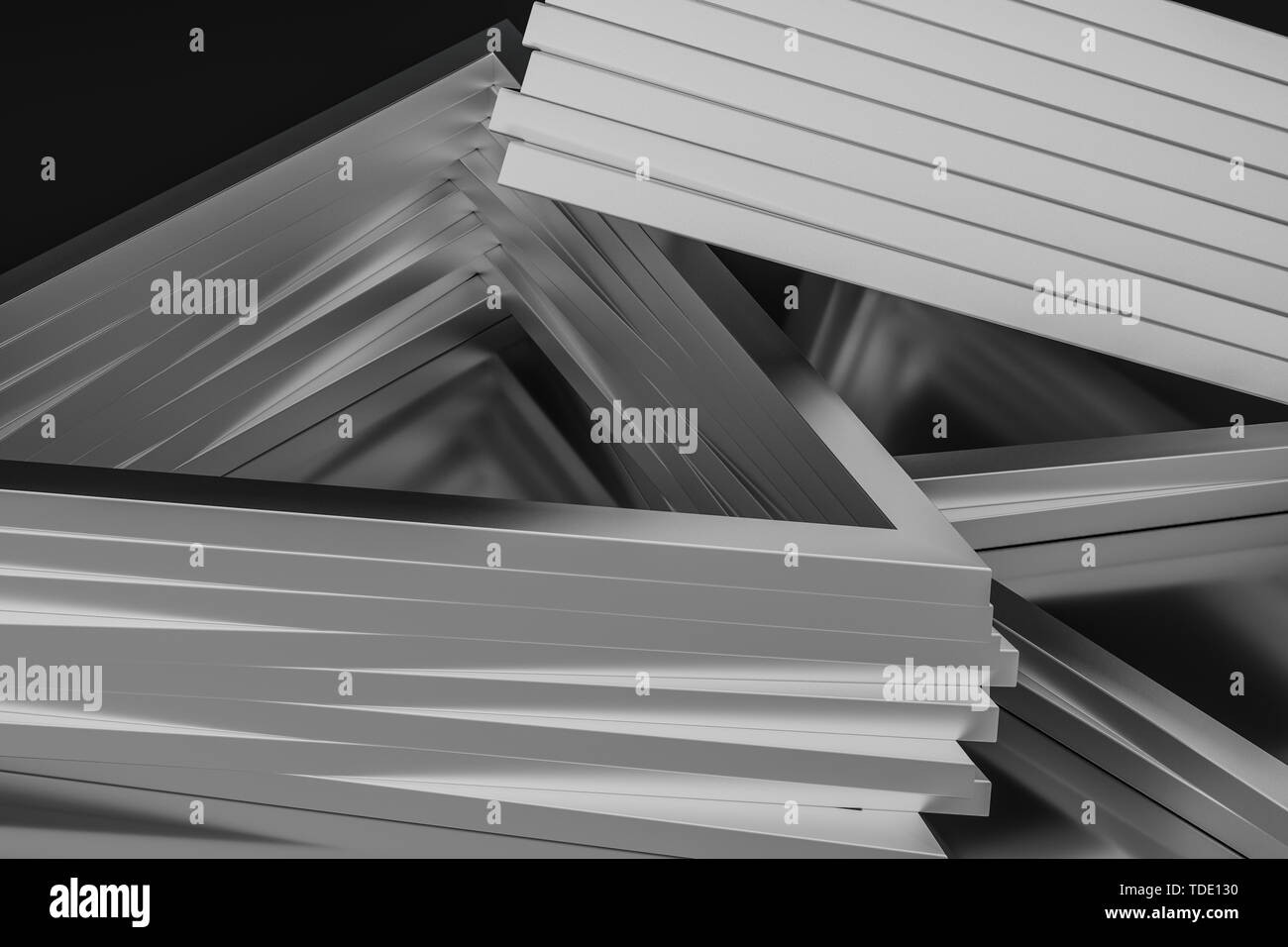 3D rendering,triangular metal frame,the metal texture Stock Photo - Alamy