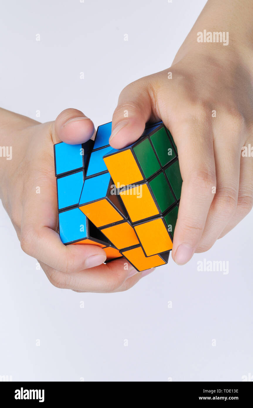 Play Rubik's Cube close-up Stock Photo - Alamy