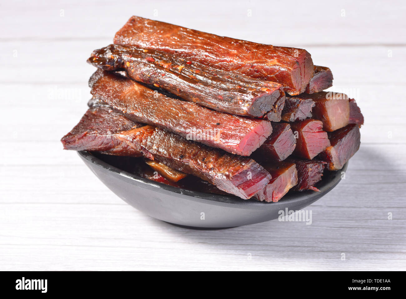 Air-dried hand-torn beef HD picture Stock Photo - Alamy