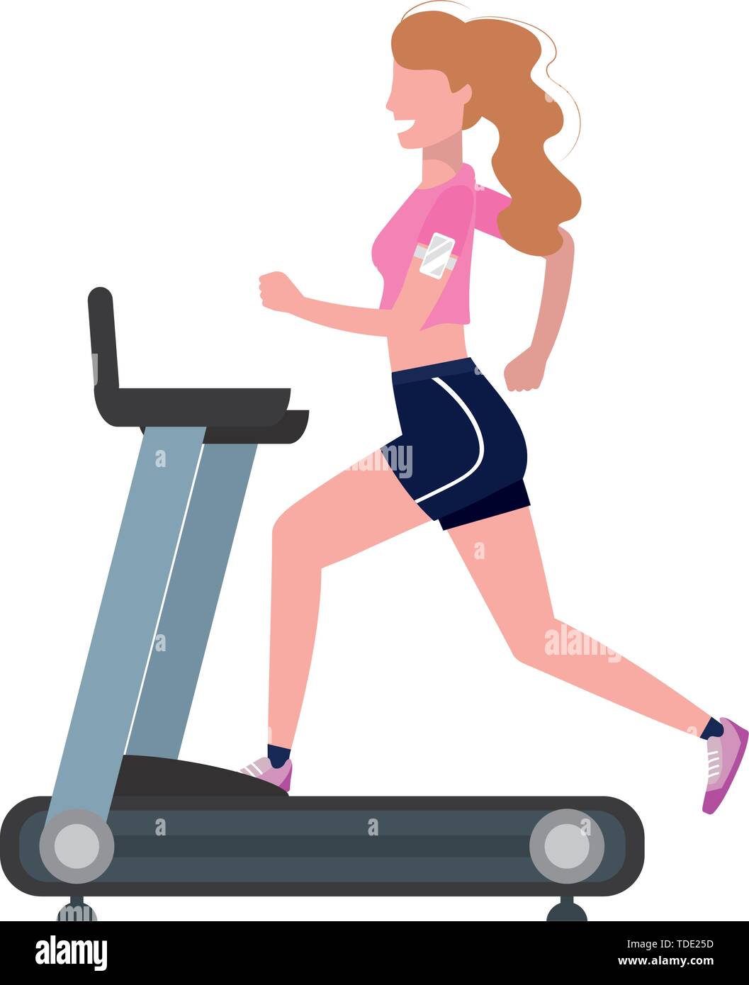 Woman On Treadmill Clipart