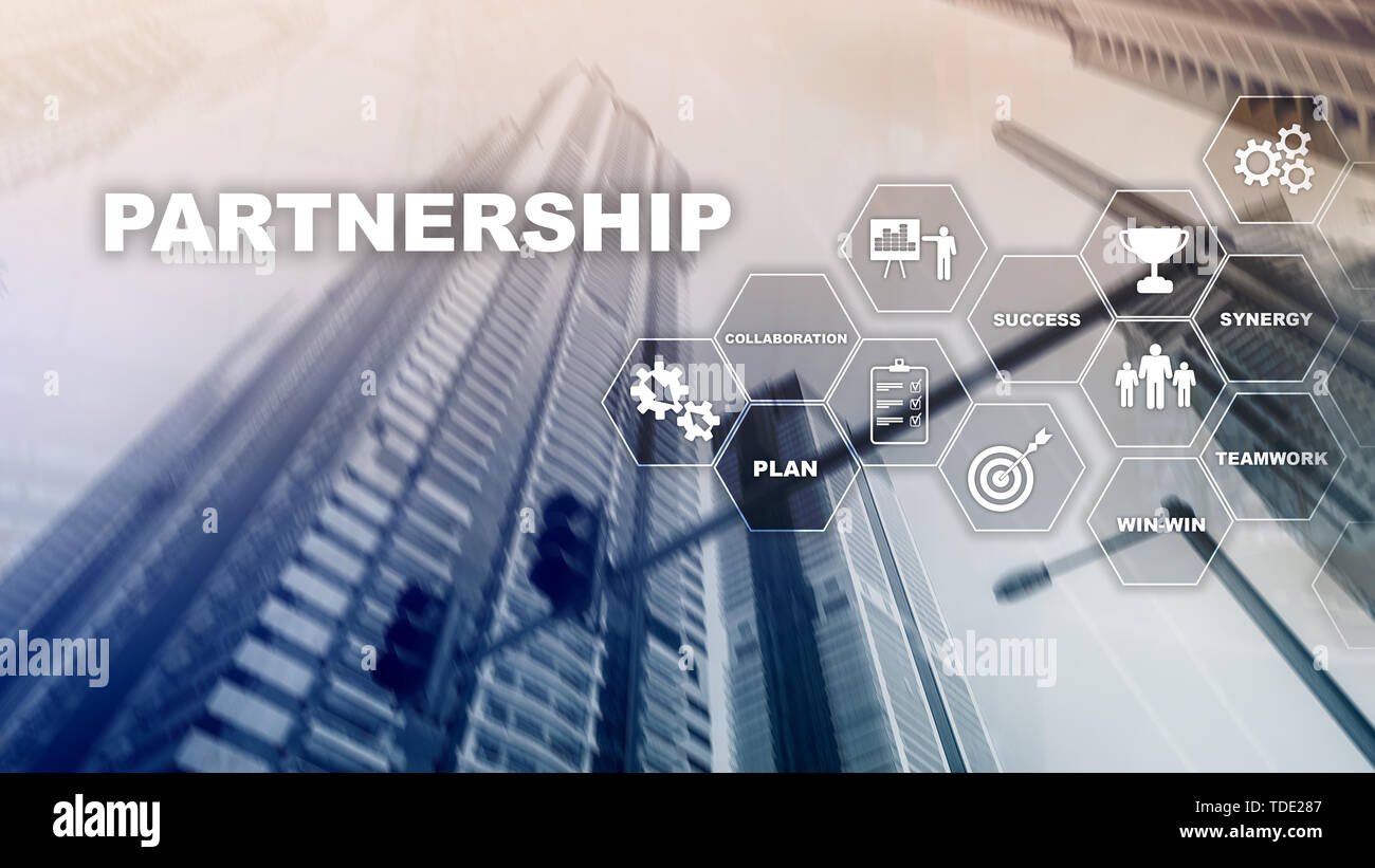 Business partnership concept. Successful deal after great meeting ...