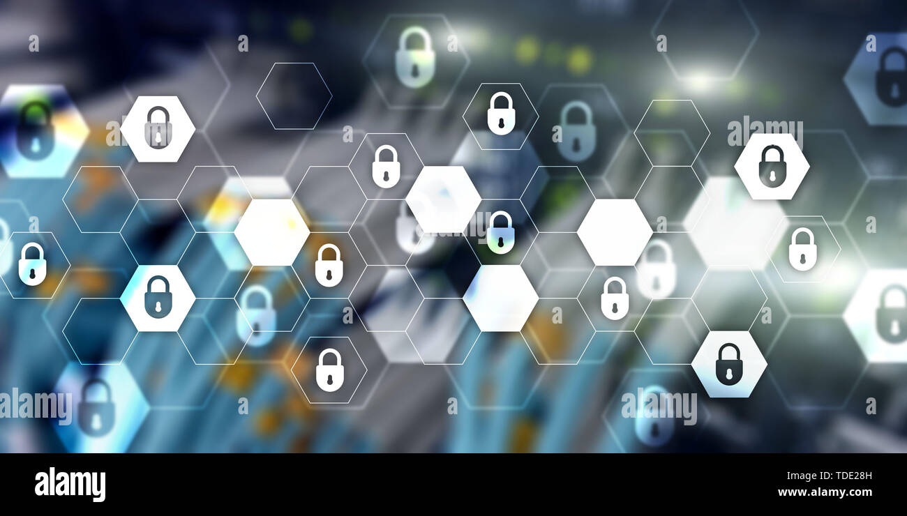 Cyber security abstract technology banner background. Data protection ...