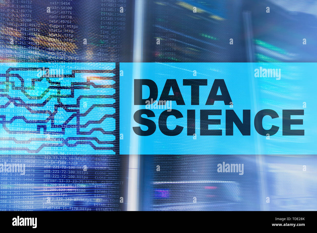 Data Science Artificial Intelligence Concept. Futuristic Supercomputer ...