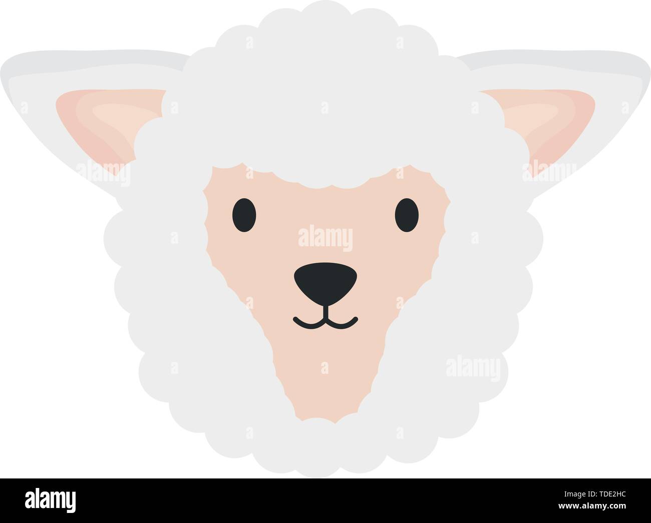 cute sheep head childish character vector illustration design Stock ...