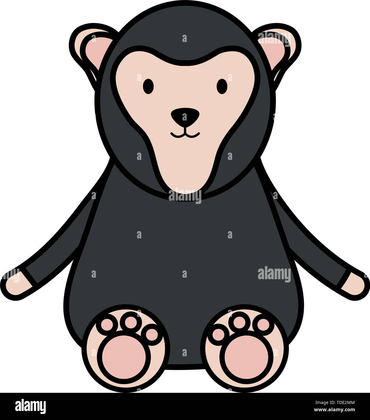 cute monkey childish character vector illustration design Stock Vector ...