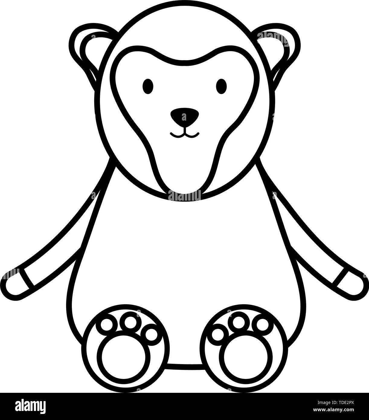 cute monkey childish character vector illustration design Stock Vector ...