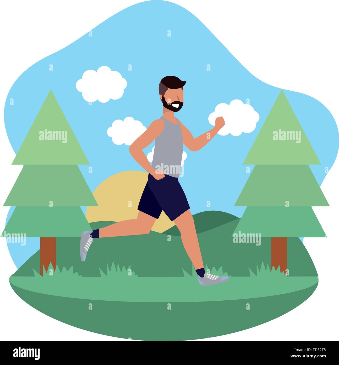 fitness exercise man running workout healthy fit lifestyle outdoor ...