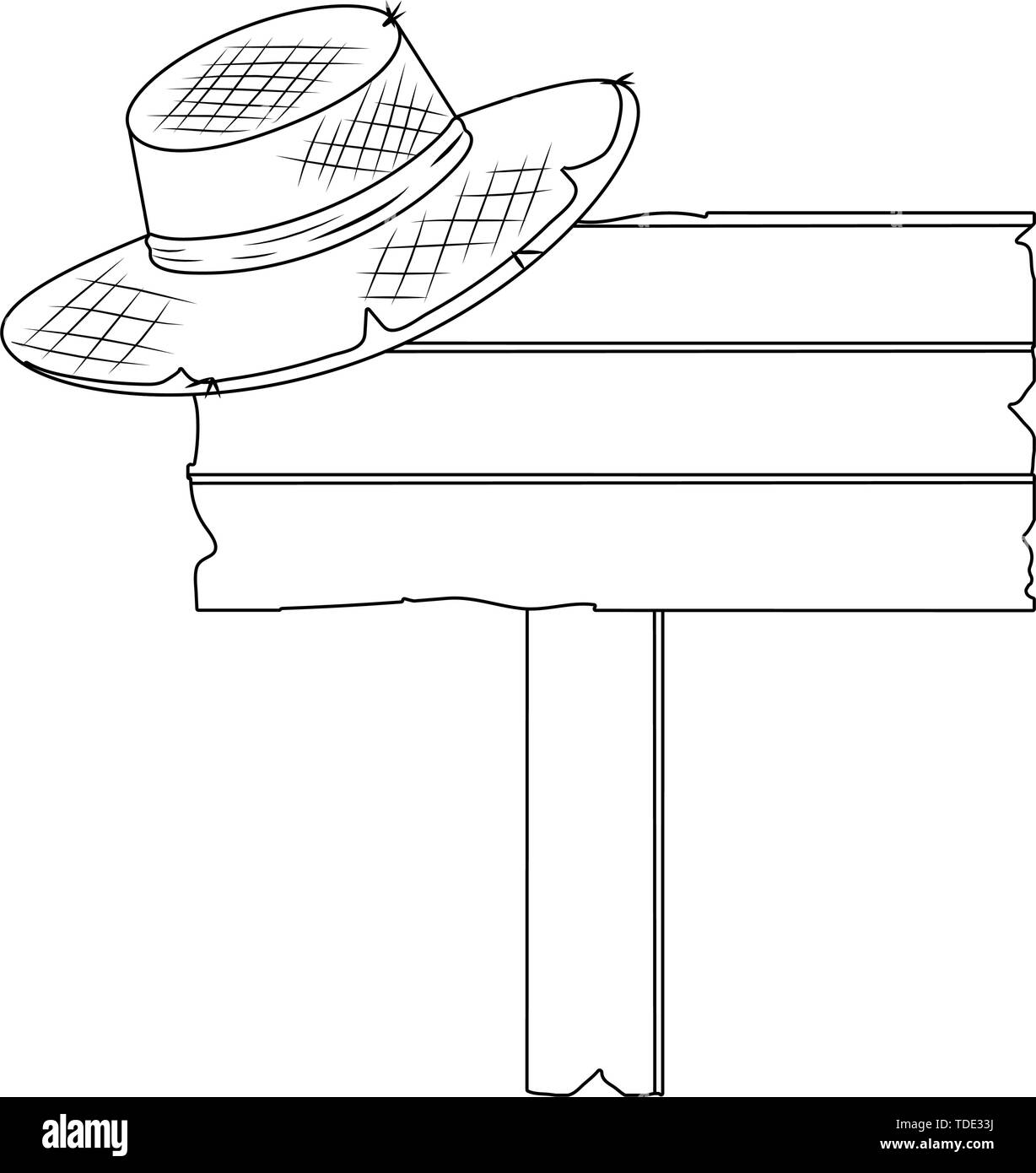 wooden sign frame with farm country style element cartoon vector ...