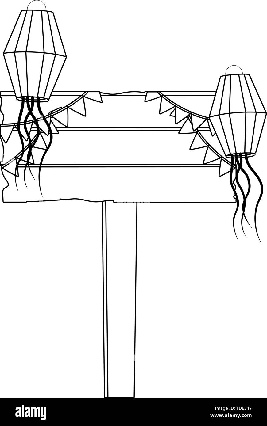 wooden sign frame cartoon vector illustration graphic design Stock ...