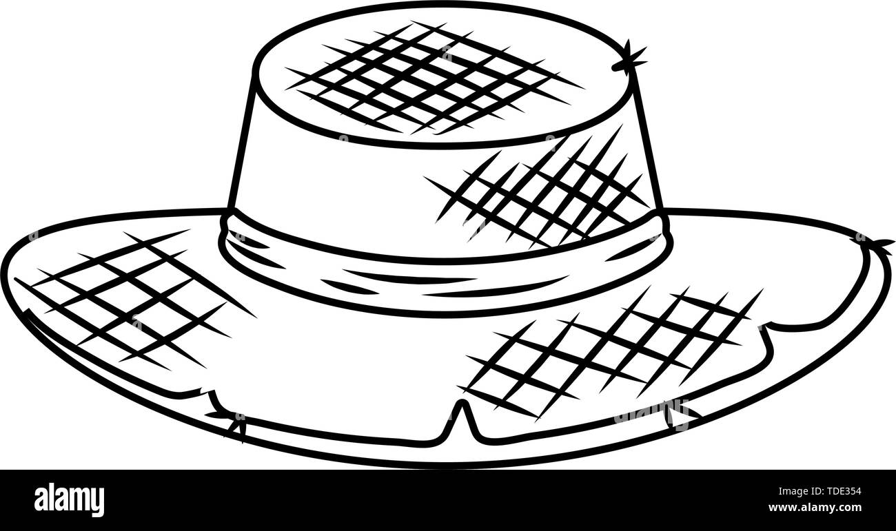 farm hat cartoon vector illustration graphic design Stock Vector Image ...