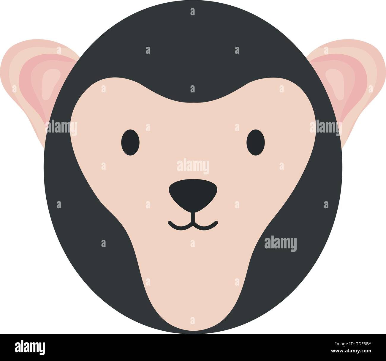 cute monkey head childish character vector illustration design Stock ...