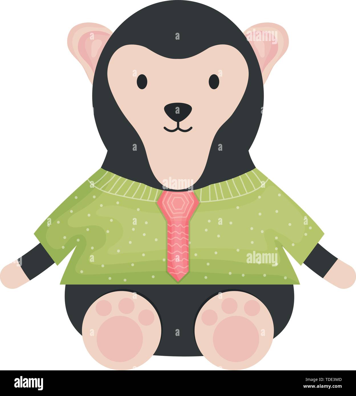 cute monkey childish character vector illustration design Stock Vector ...