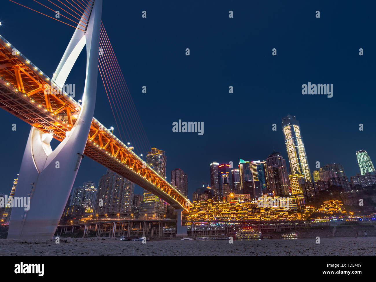 Qianyu Gate Bridge in Hongya Cave, Chongqing Stock Photo - Alamy