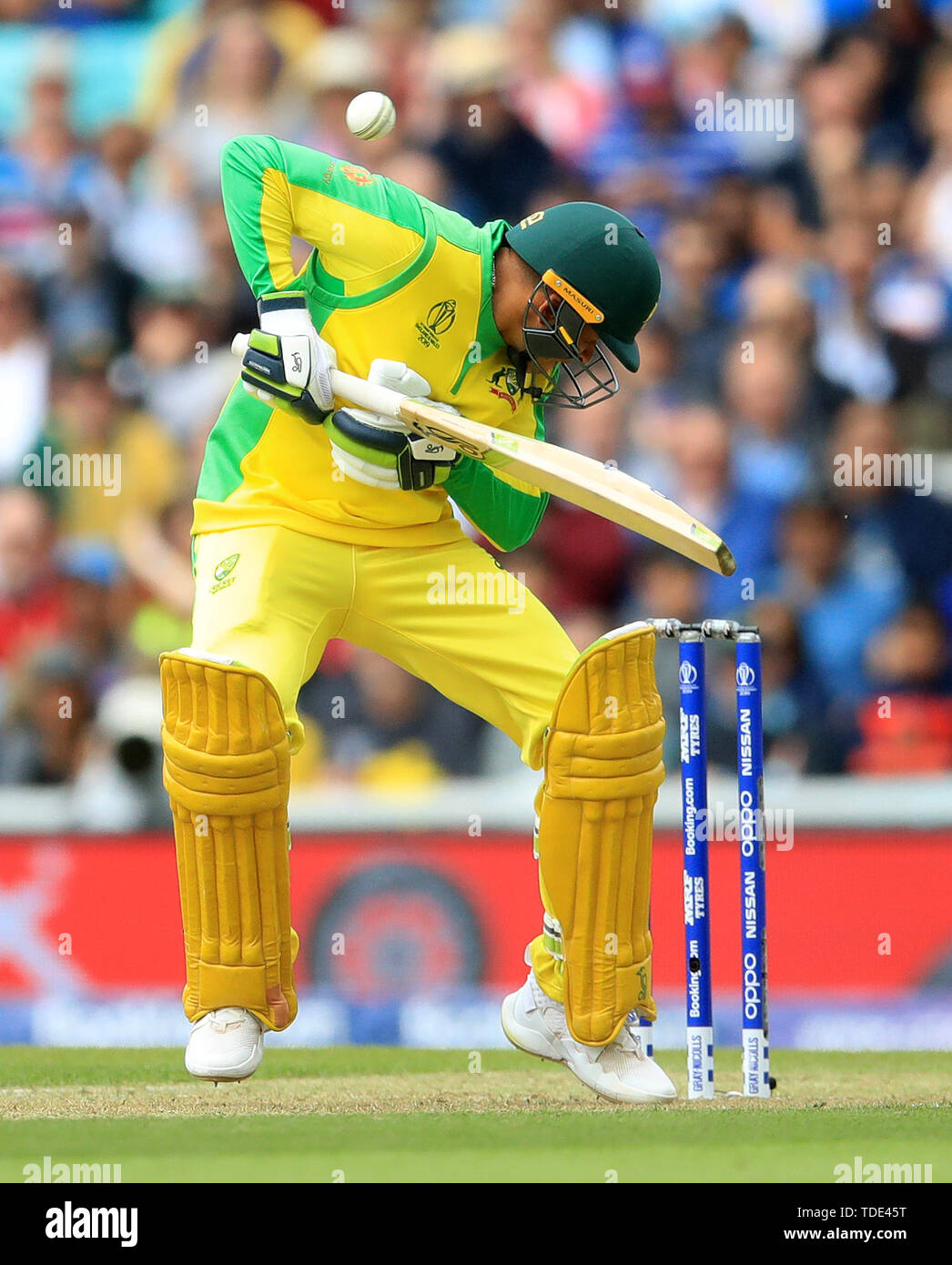 Australia's Aaron Finch ducks a bouncer during the ICC Cricket World ...