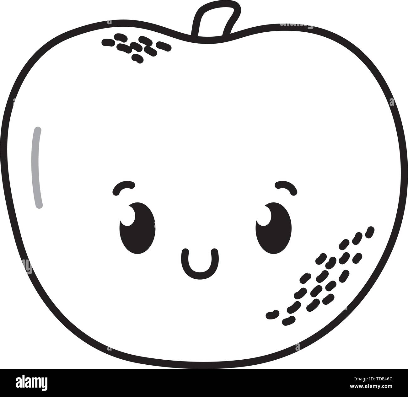 delicious tasty sweet fruit apple cartoon vector illustration graphic ...