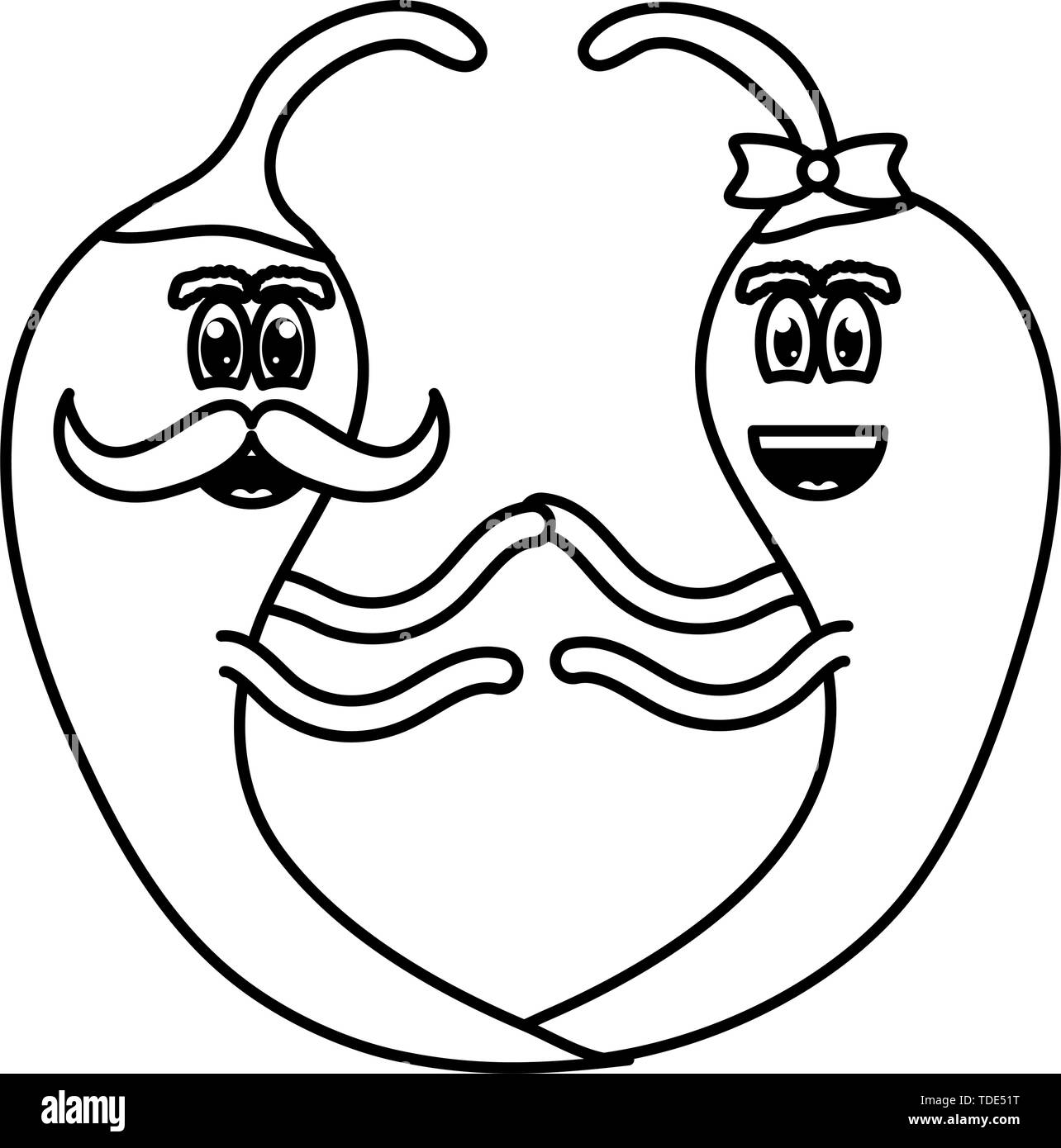 chilli peppers comic characters vector illustration design Stock Vector ...