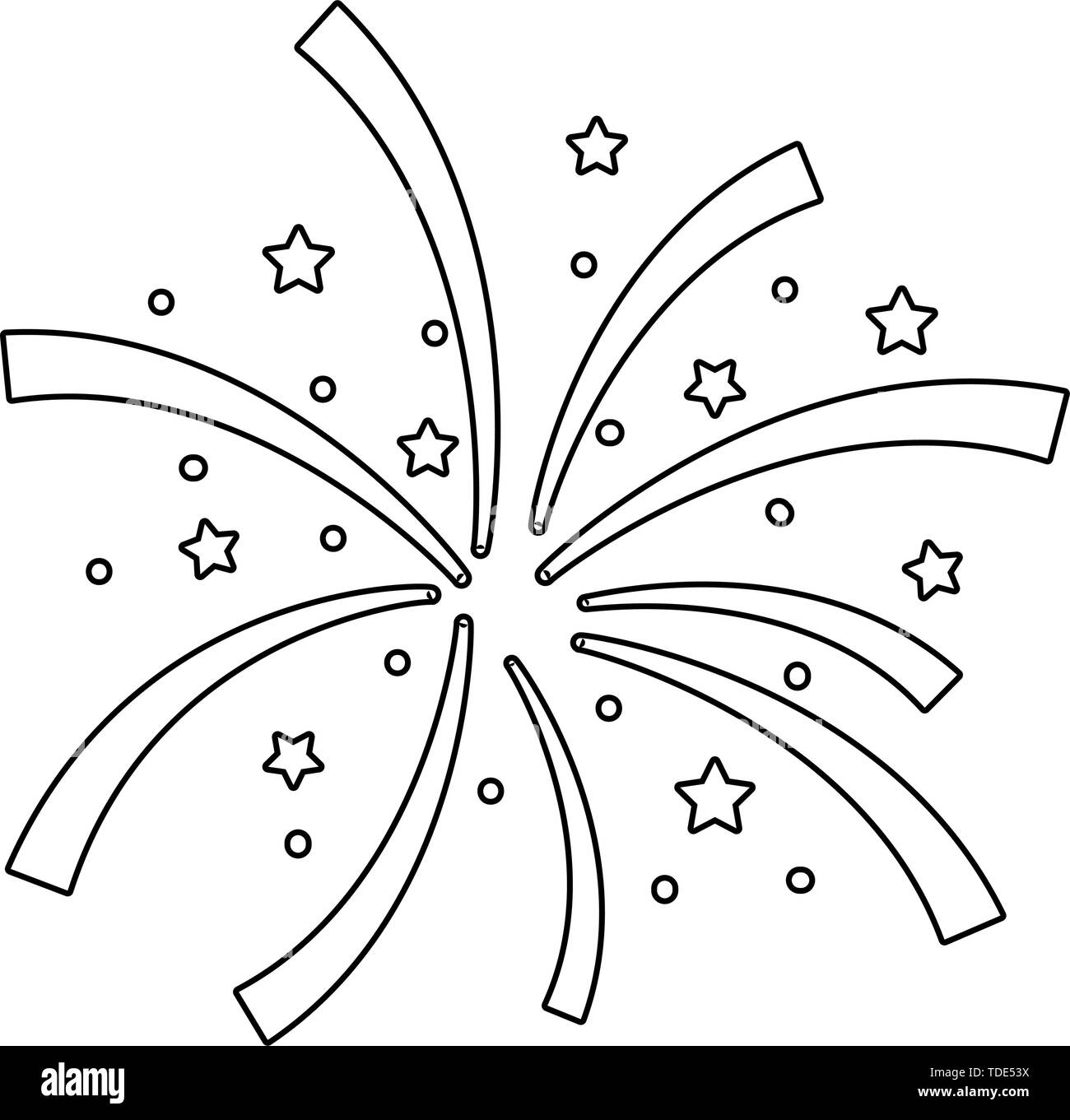 festive party fireworks celebration scene cartoon vector illustration ...