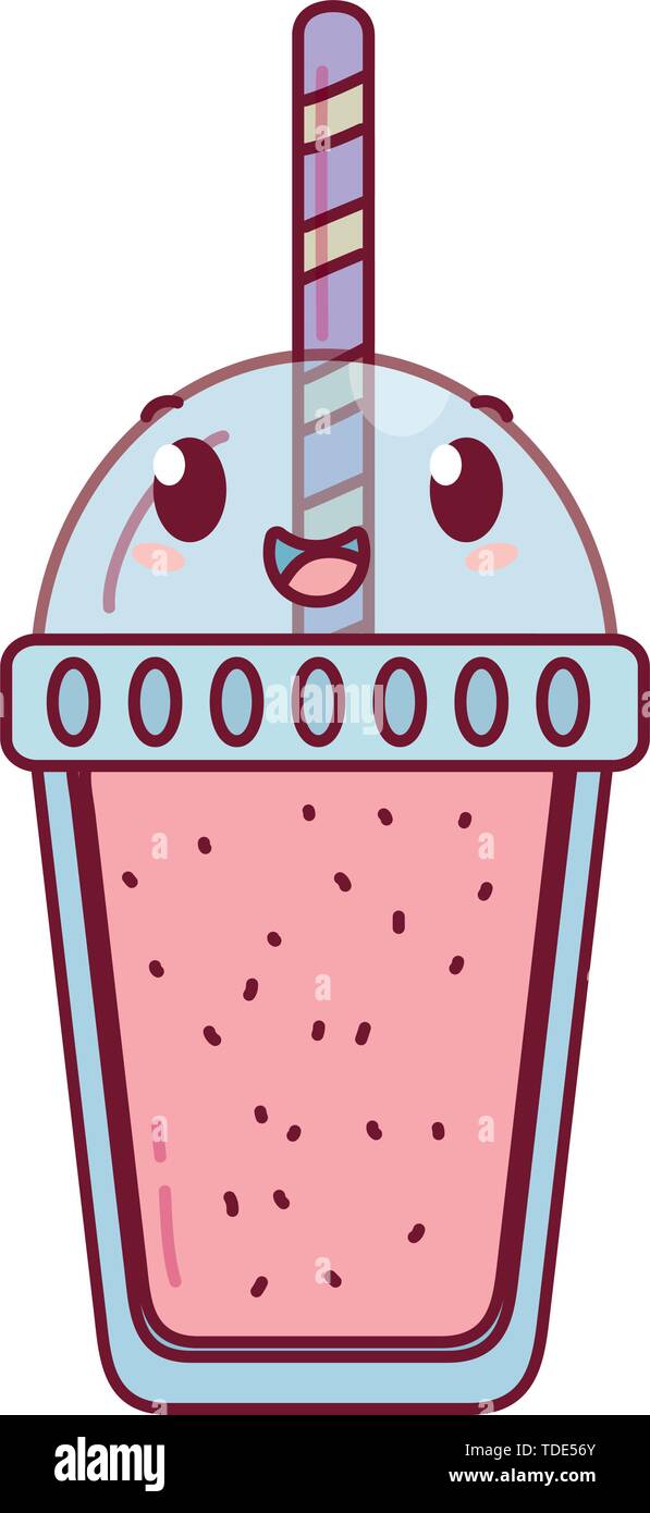 delicious tasty sweet milkshake cartoon vector illustration graphic ...