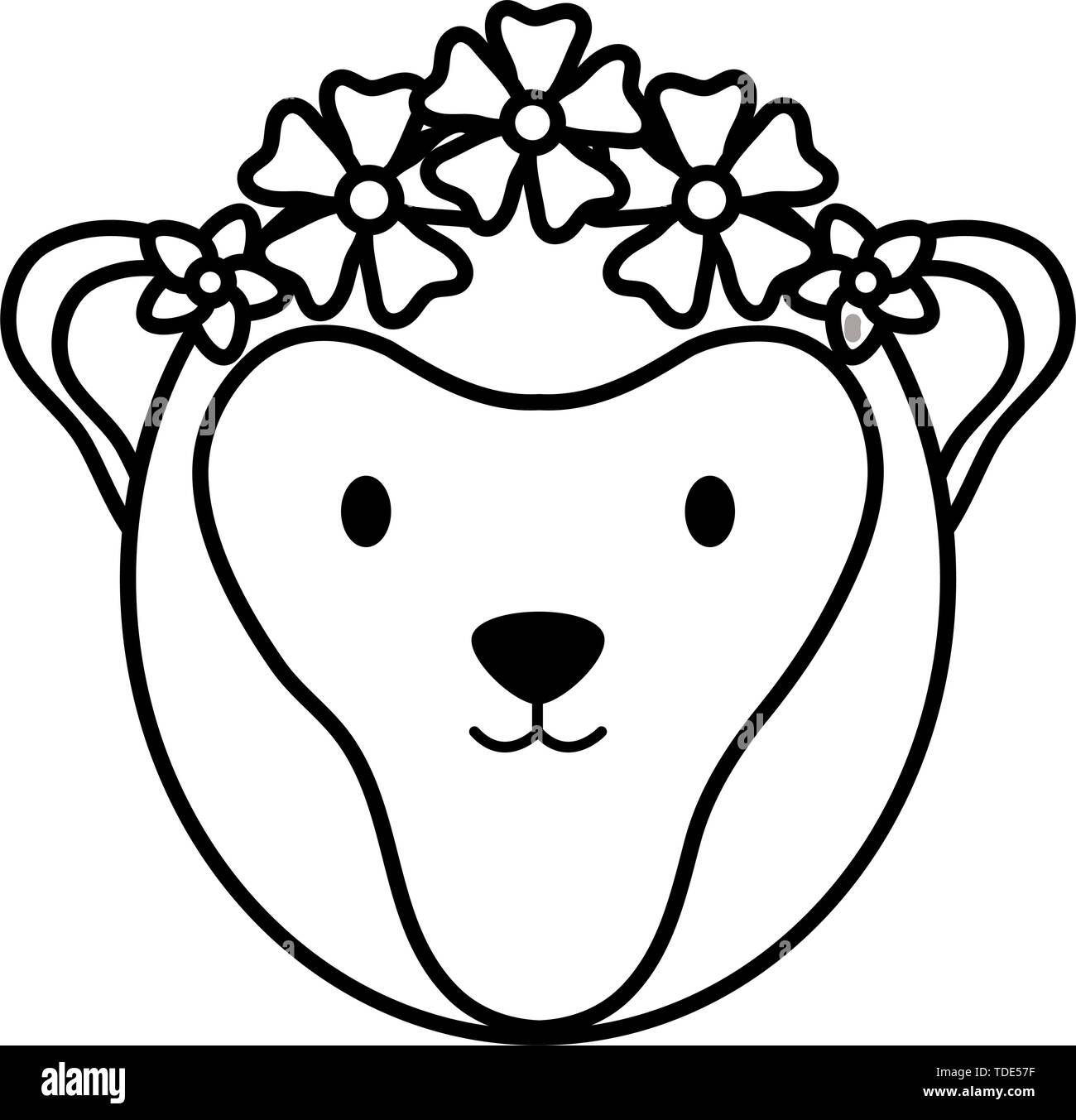cute female monkey childish character vector illustration design Stock ...