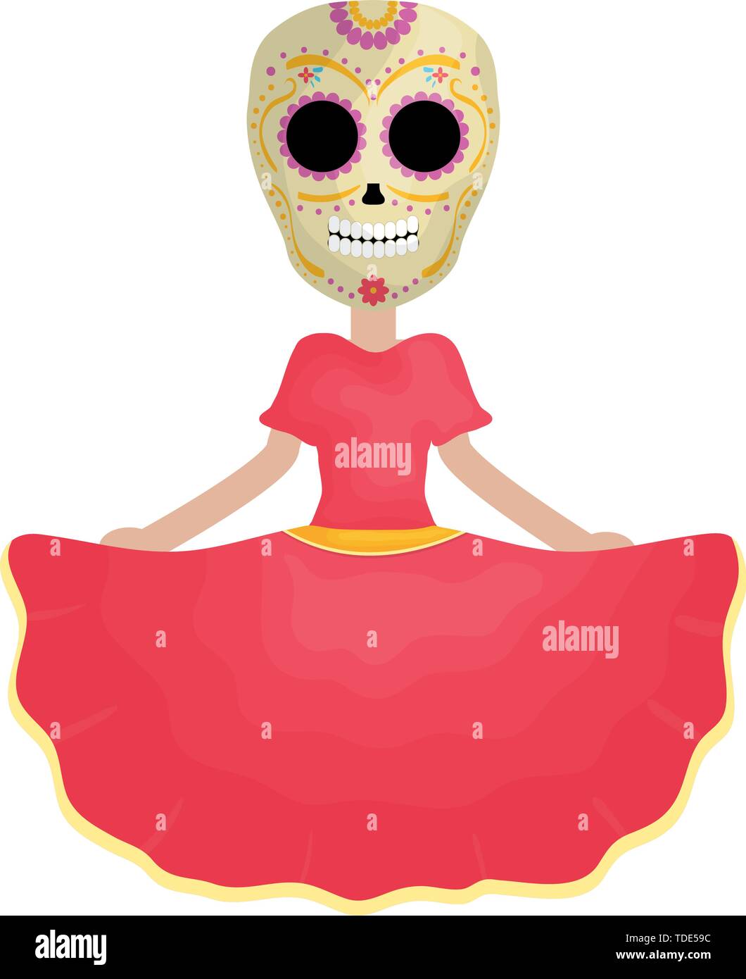 traditional katrina mexican character vector illustration design Stock ...