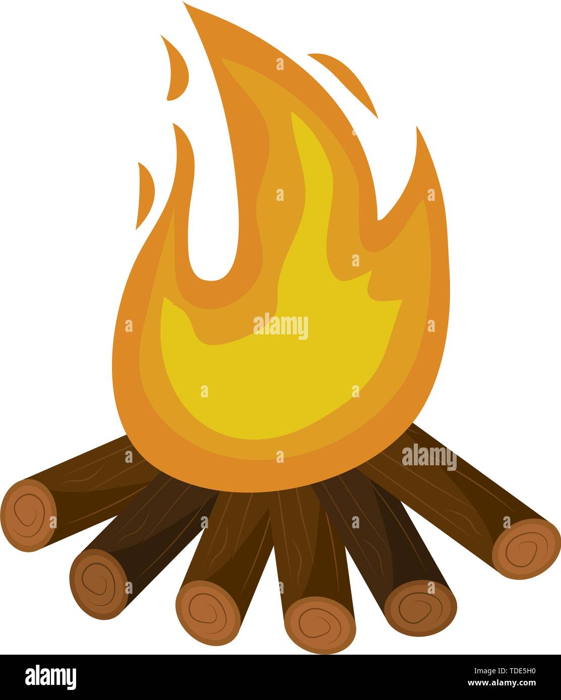 wood fire cartoon vector illustration graphic design Stock Vector Image ...