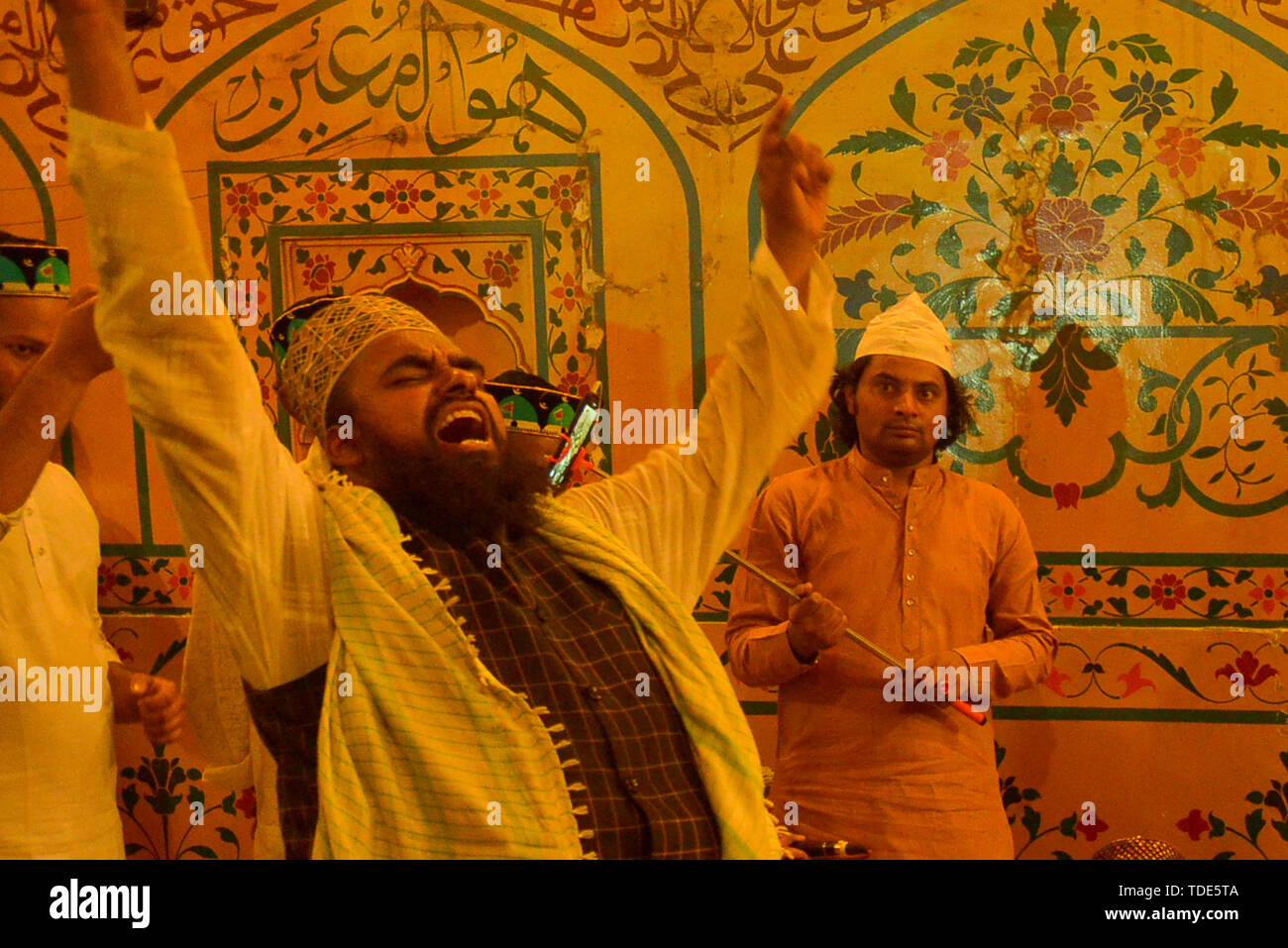 Ajmer, India. 15th June, 2019. Devotees playing different instruments ...