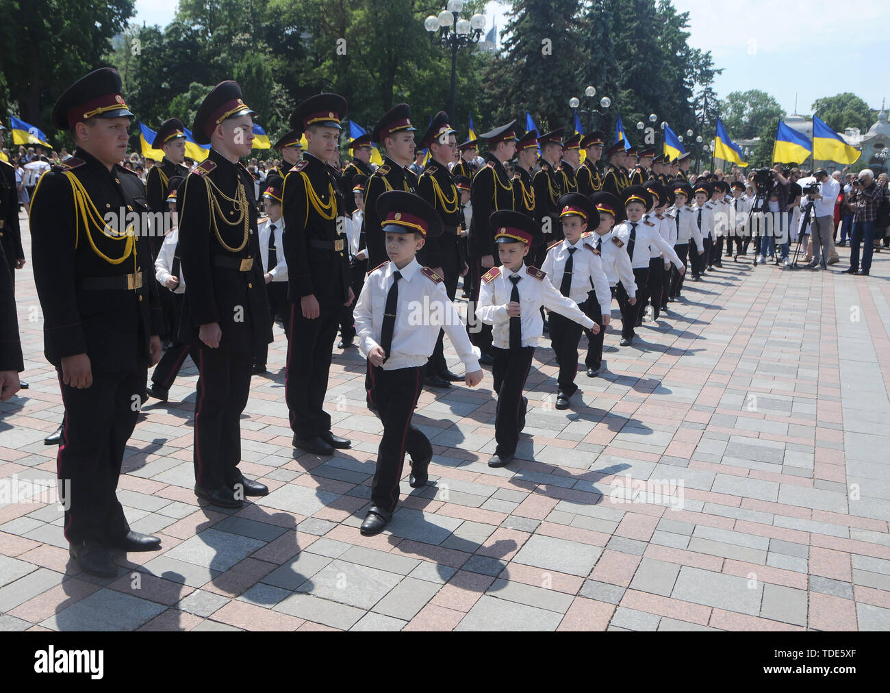 The cadets in a march during the ceremony. Holiday-graduation ceremony ...